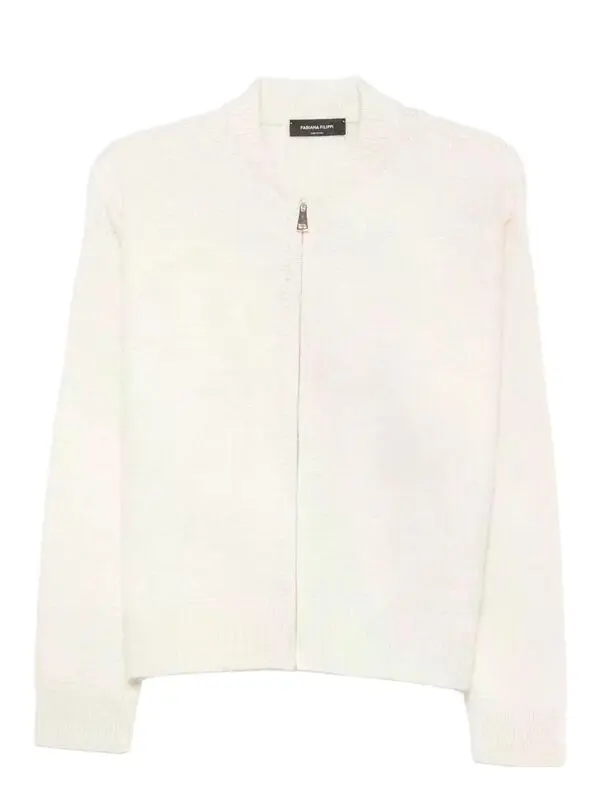 Fabiana Filippi Zip-up Waffle-knit Cardigan - Neutrals