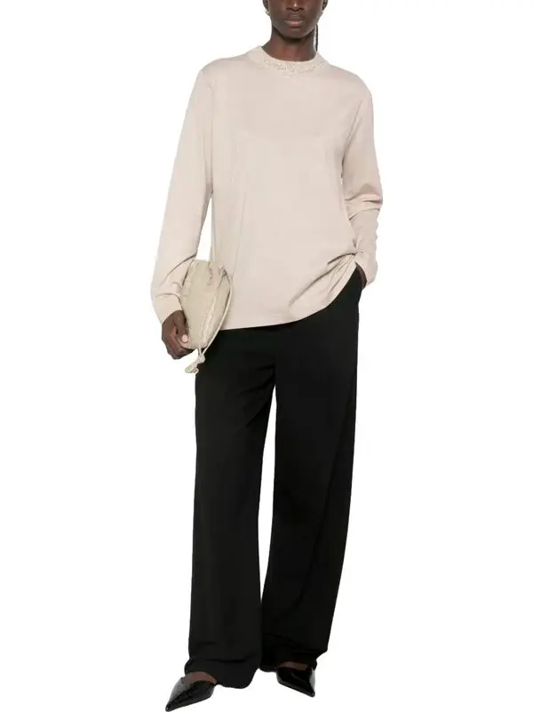 Fabiana Filippi Long Sleeve Crewneck T-shirt - Neutrals