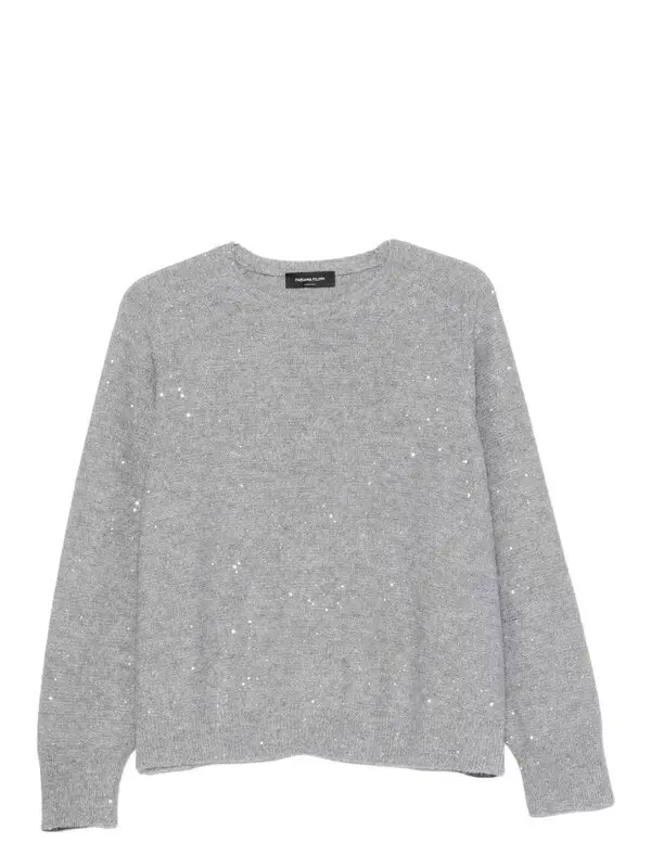 Fabiana Filippi Sequin Embellished Crew Neck Sweater - Grey