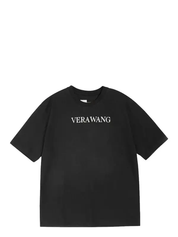 Vera Wang Logo Print Cotton T-shirt - Black