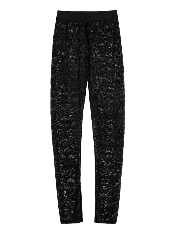 Vera Wang Frances Lace Leggings - Black