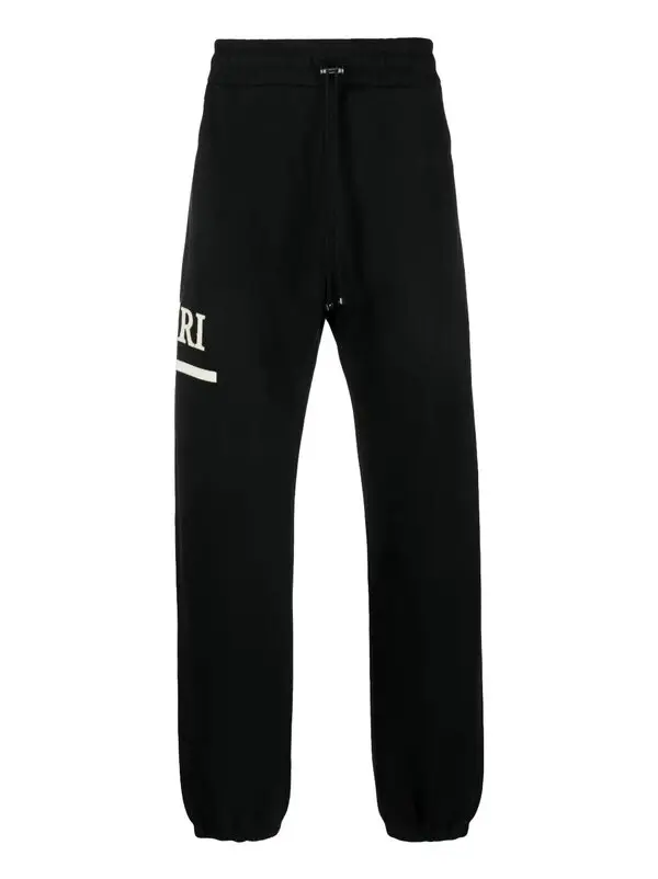 Amiri Logo-engraved Cotton Track Trousers - Black