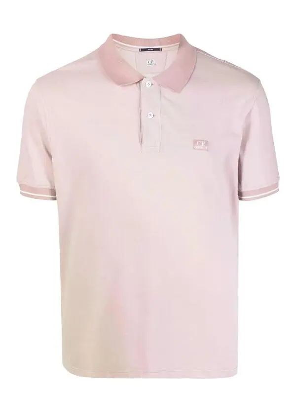 C.P. COMPANY Logo-embroidered Polo Shirt - Pink