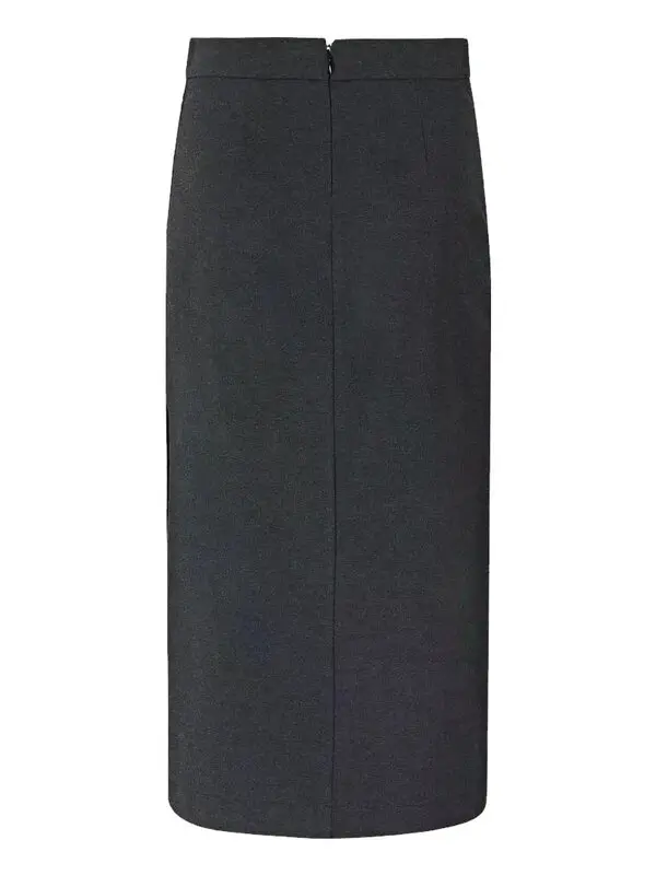 Pinko Pencil Skirt With Button Detail And Side Slit - Grey