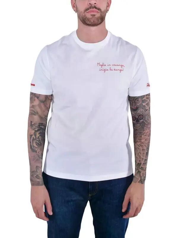 MC2 SAINT BARTH Arnott Embroidered T-shirt - White