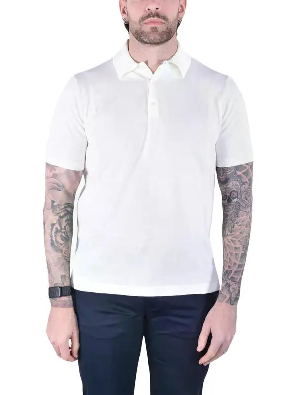 KANGRA Short-sleeve Cotton Polo Shirt - Neutrals