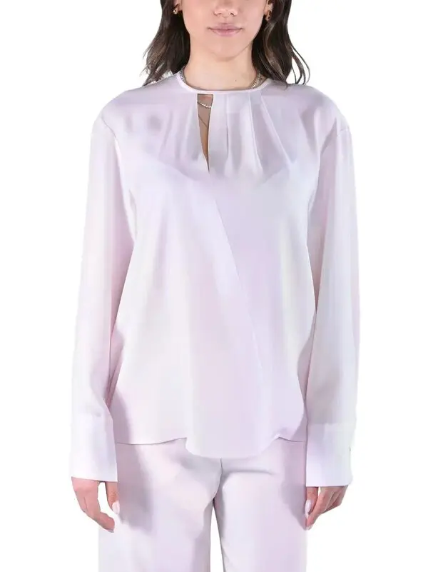 Max Mara Pleated Cut-out Blouse - Pink