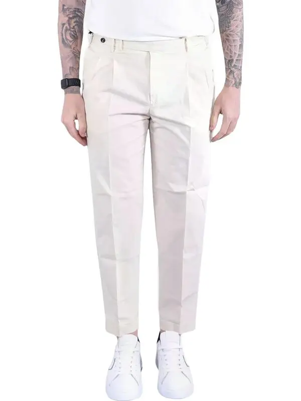 PT TORINO Pleated Carrot Trousers - Neutrals