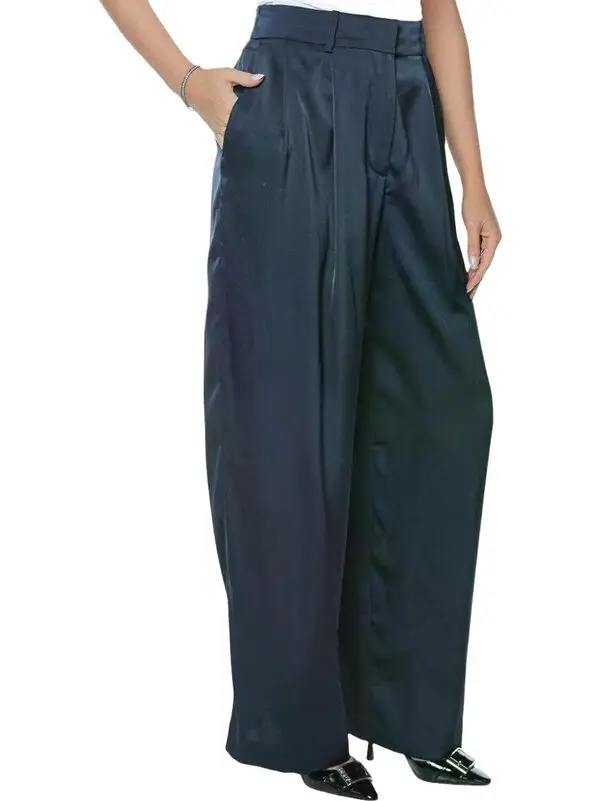 Michael Kors Satin Wide-leg Trousers - Blue