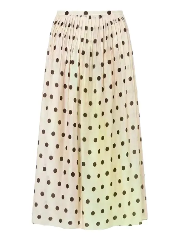 NICHOLAS Marit Polka Dot Midi Skirt - Neutrals