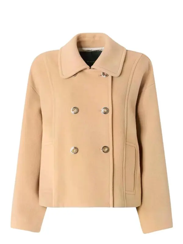 Pinko Double-breasted Cropped Coat - Neutrals