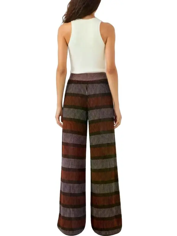 RETORI Retro Jacquard Knit Palazzo Pants - Brown