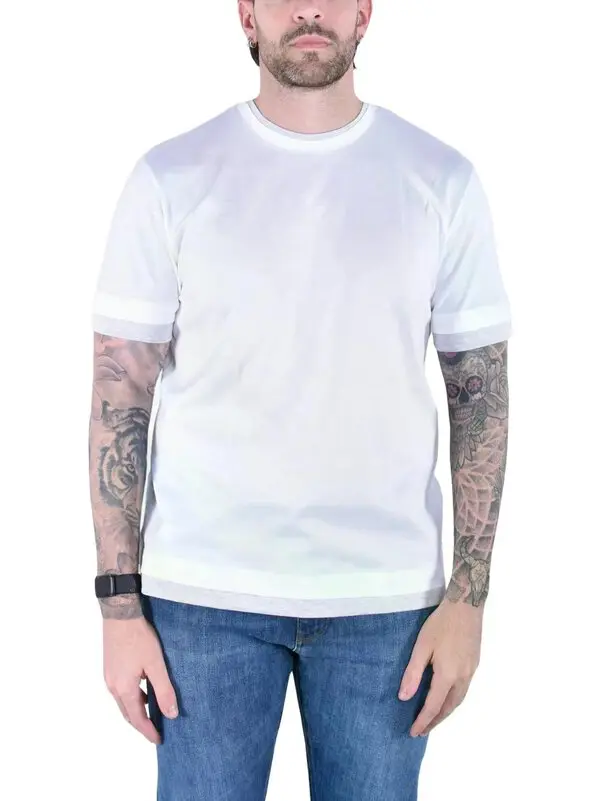 Eleventy Layered-effect Cotton T-shirt - White