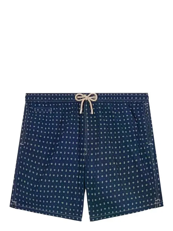 MC2 SAINT BARTH Micro Paisley-print Swim Shorts - Blue