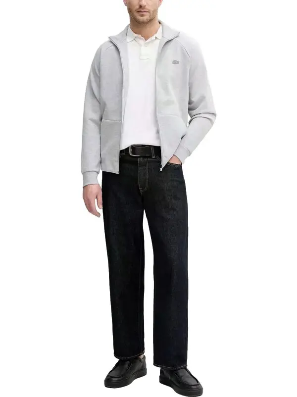 Lacoste Logo-patch Zip-up Sweater - Grey