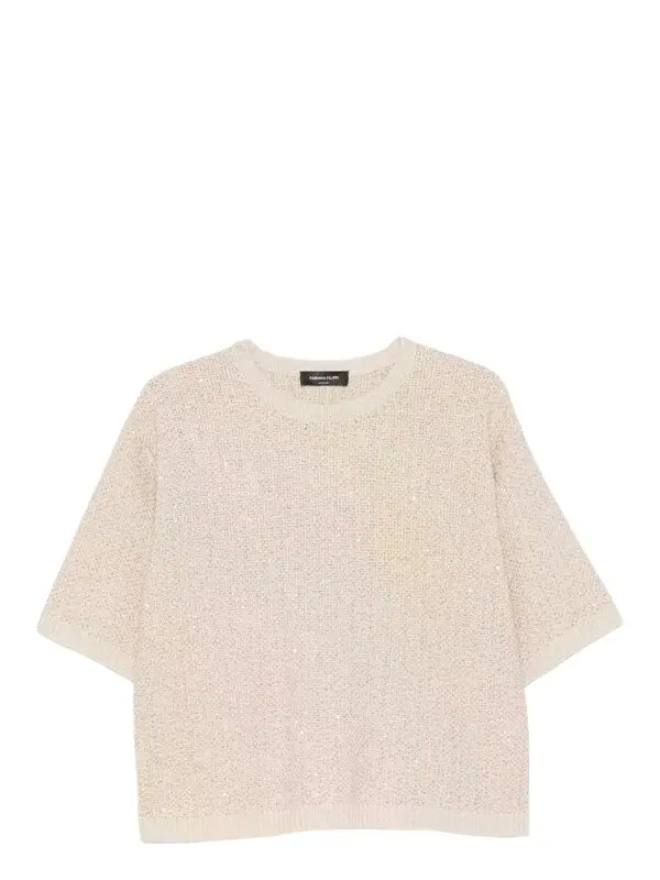 Fabiana Filippi Embellished Short-sleeve Sweater - Neutrals