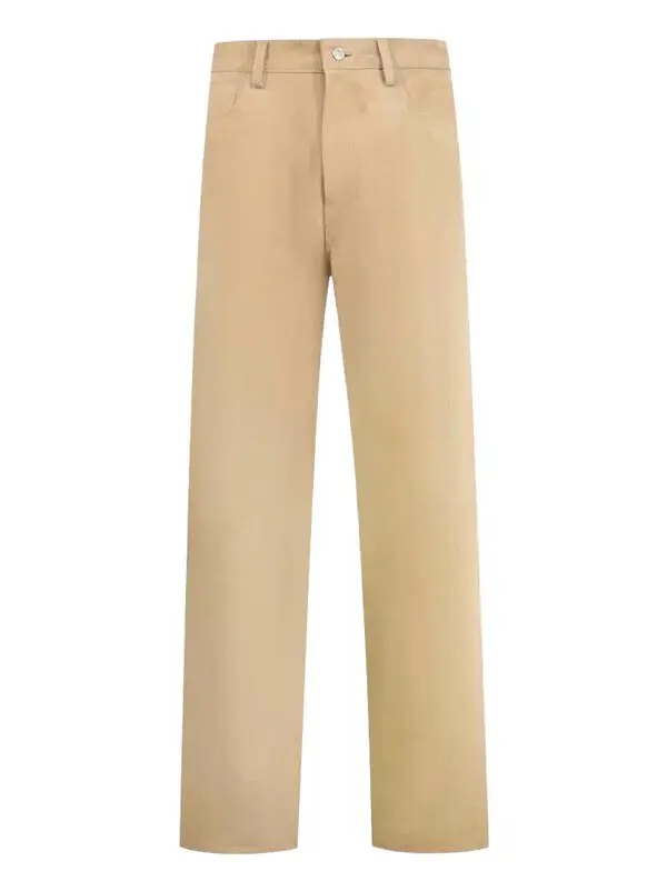 NAHMIAS Suede Straight-leg Carpenter Pants - Neutrals