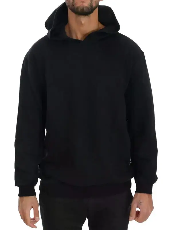 DANIELE ALESSANDRINI Logo Plaque Hoodie - Black