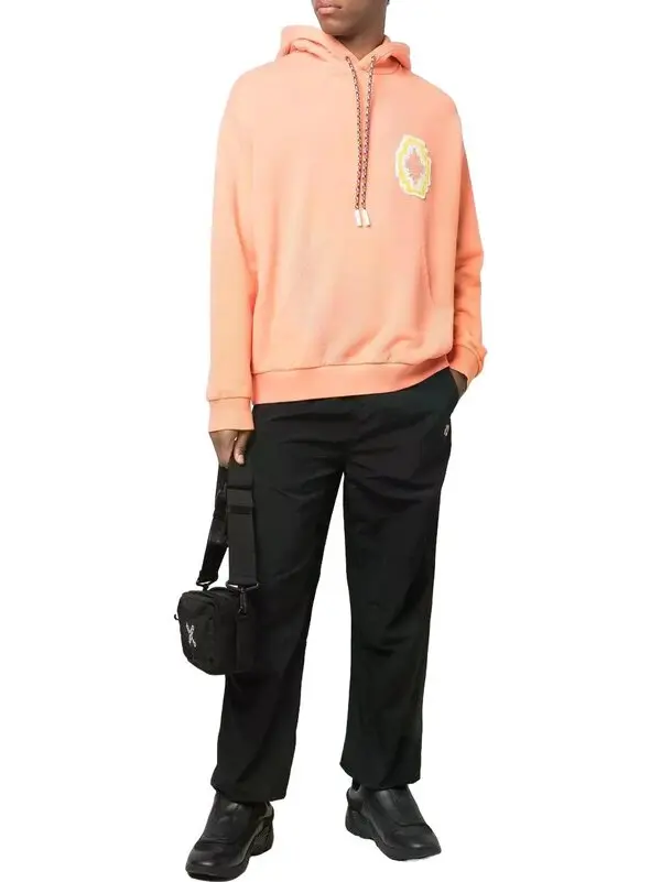 COUNTY OF MILAN Macramé Cross Logo Patch Hoodie - Orange