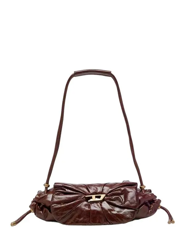 DIESEL® Scrunch-detailed Leather Shoulder Bag - Brown