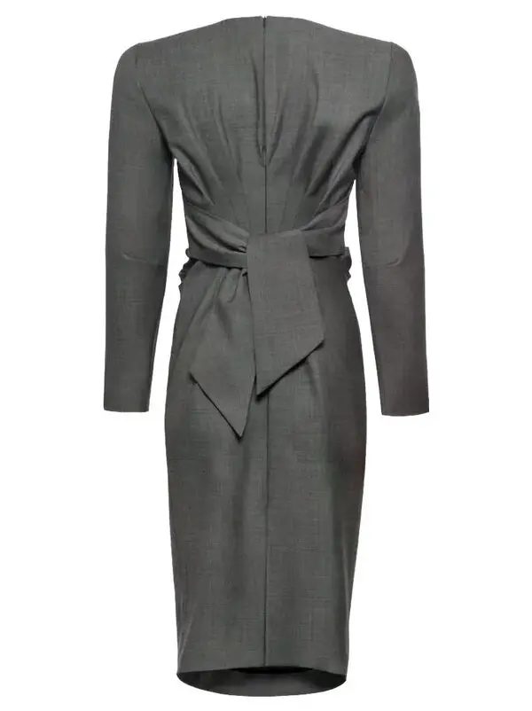 Magda Butrym Midi Ruched Dress With Bow Detail - Grey
