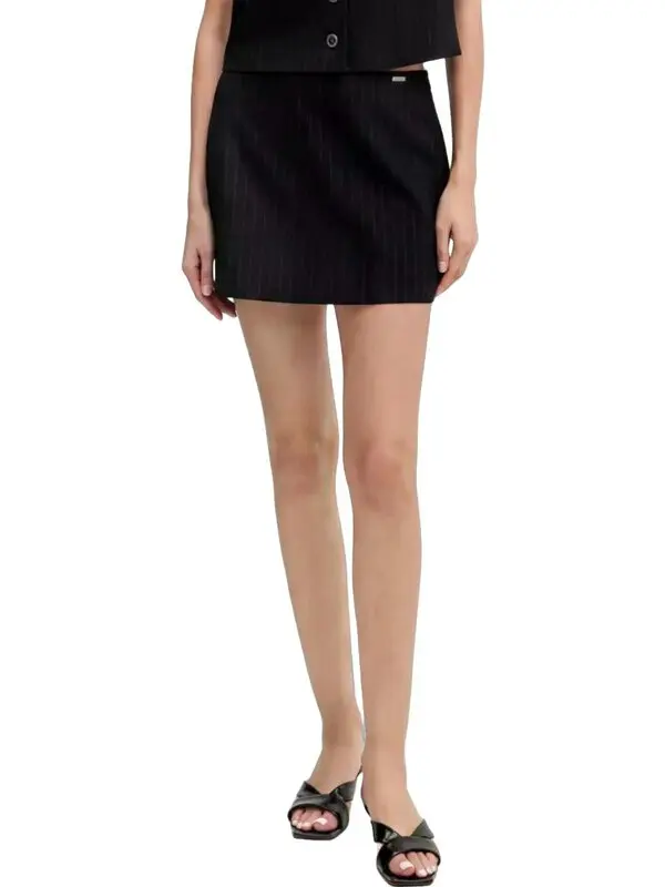 Guess Zanita Pinstriped Mini Skirt - Black