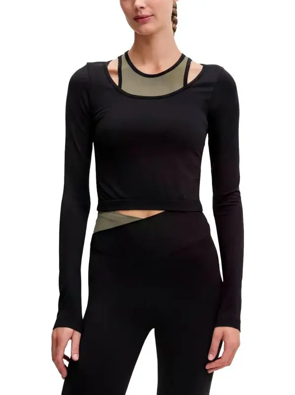P.E Nation Sutton Long Sleeve Cropped Top - Black