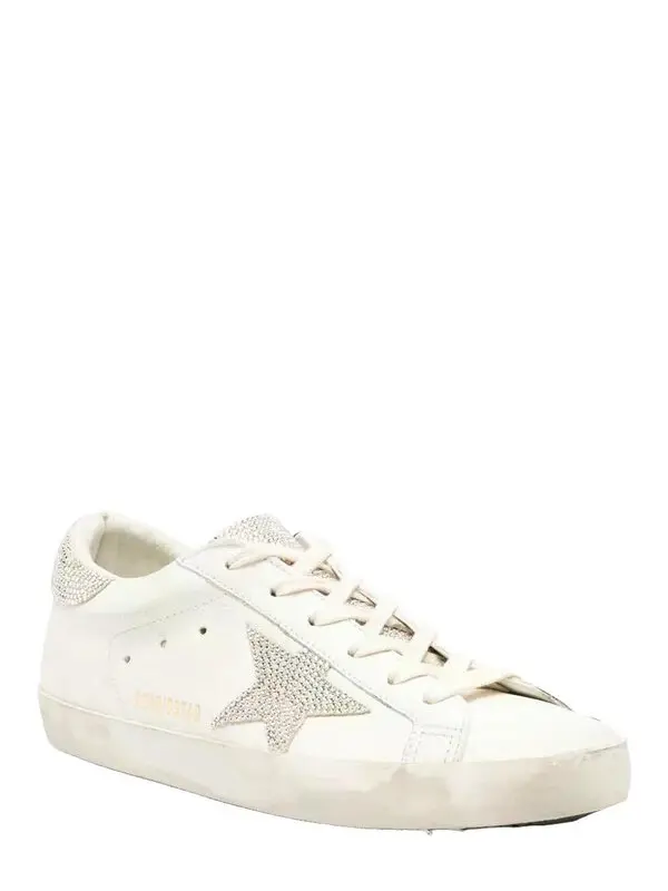 GOLDEN GOOSE Superstar Classic Sneakers With Crystal Embellishments - Neutrals
