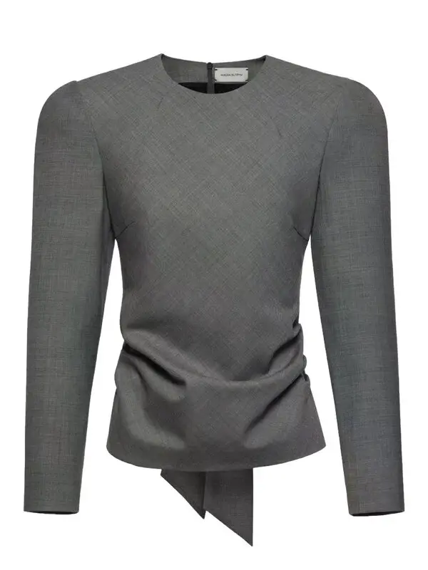 Magda Butrym Draped Back-tie Blouse - Grey