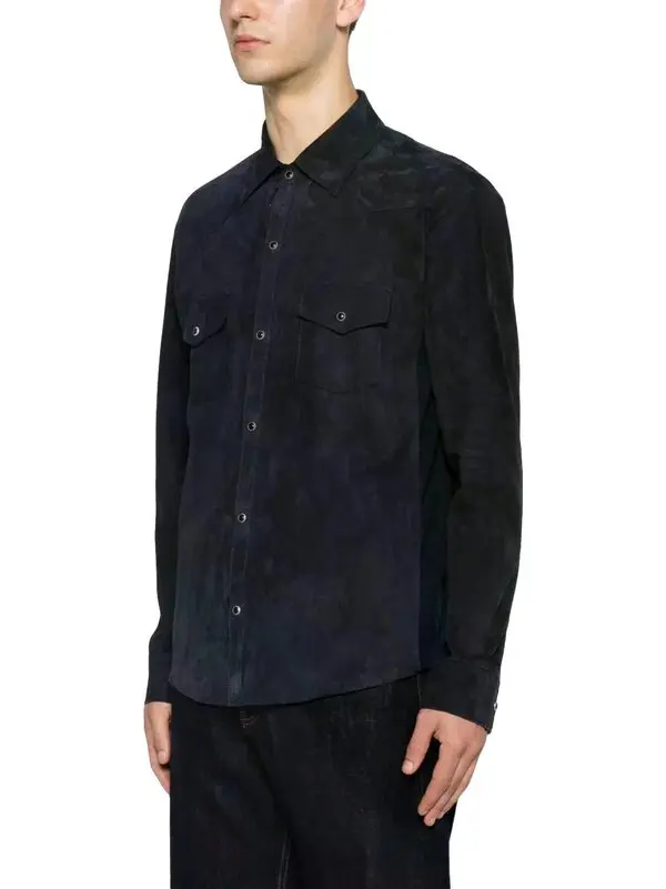 Eleventy Chest-pocket Overshirt - Blue