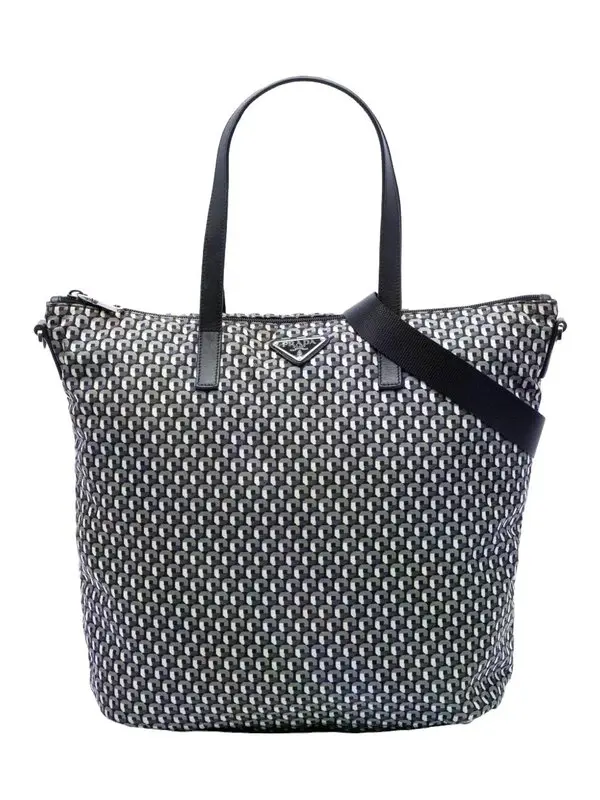 Prada Tessuto Stampato Satchel - Black