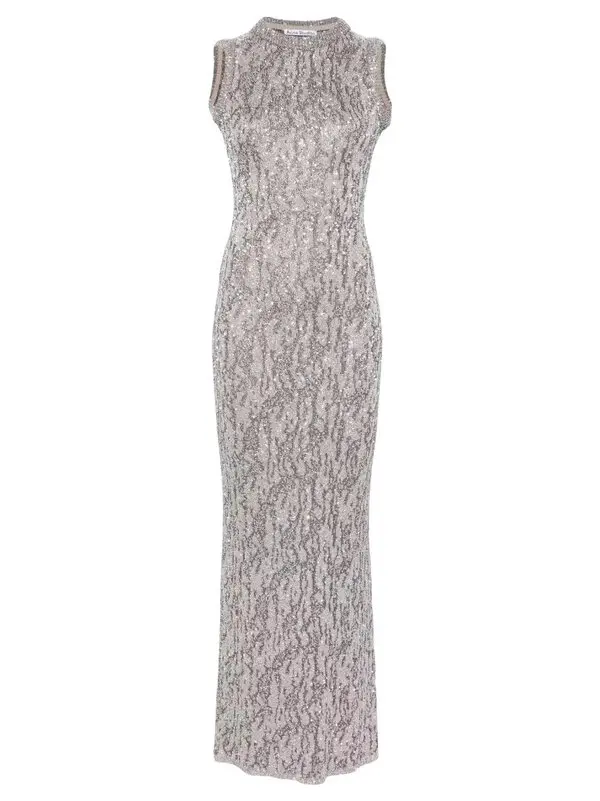 Acne Studios Sequin-embellished Knitted Maxi Dress - Grey
