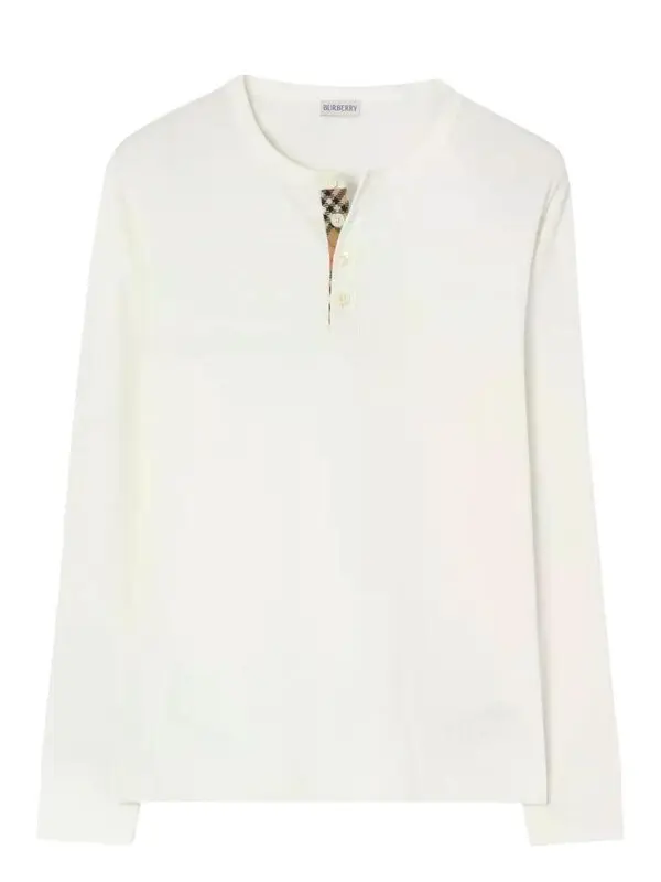 Burberry Long-sleeve Cotton Top - Neutrals