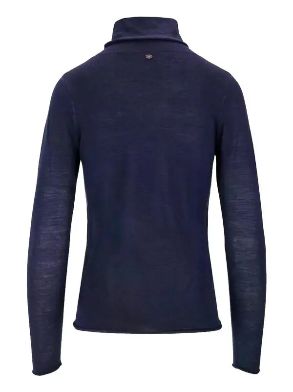 LA ROSE Sottomettimi Fine Knit Roll Neck Sweater - Blue