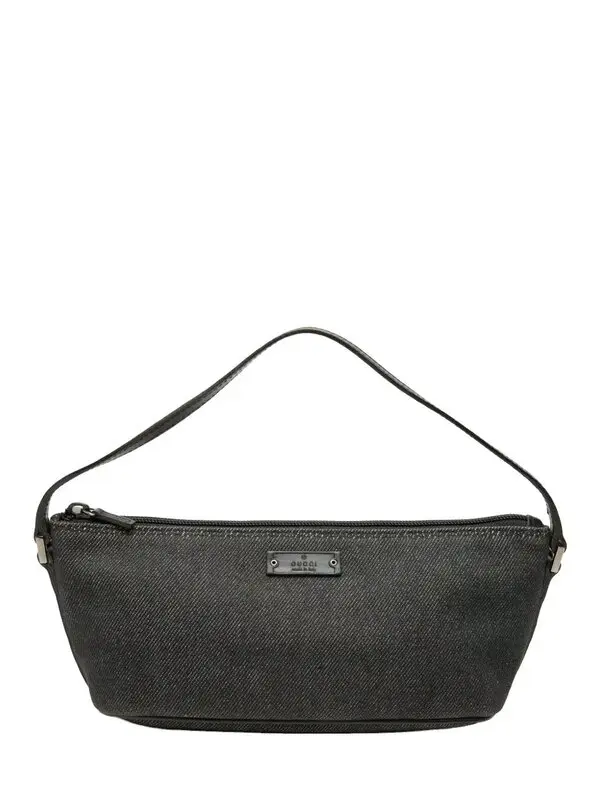 Gucci Denim Boat Shoulder Bag - Black