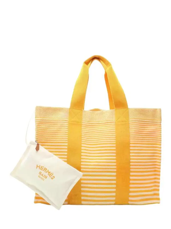 Hermès Toile Cabasdere Tote Bag - White