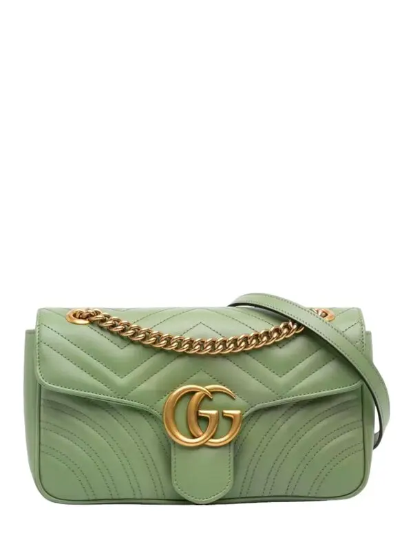 Gucci Gg Marmont Matelassé Calfskin Shoulder Bag - Green