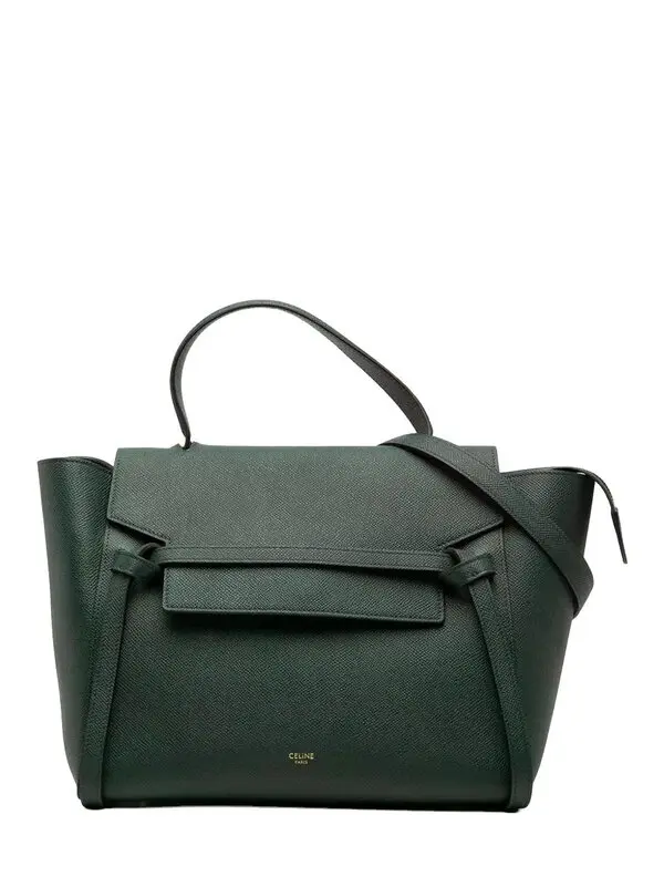 Celine Mini Grained Calfskin Belt Bag Satchel - Green