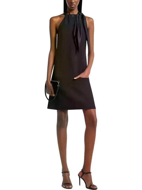 COURREGES Logo Detail Mini Dress - Black