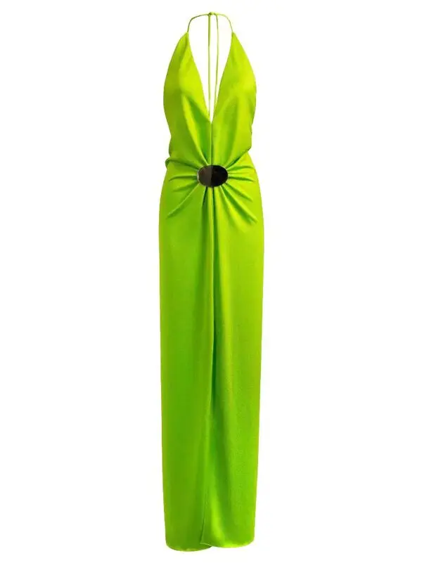 Silvia Tcherassi Rowan Halterneck Maxi Dress - Green
