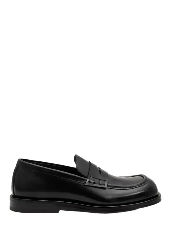 AMI Paris Leather Loafers - Black