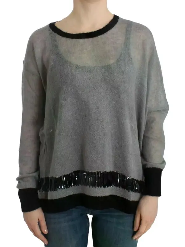 Costume National Sequin-embellished Semi-sheer Sweater - Grey