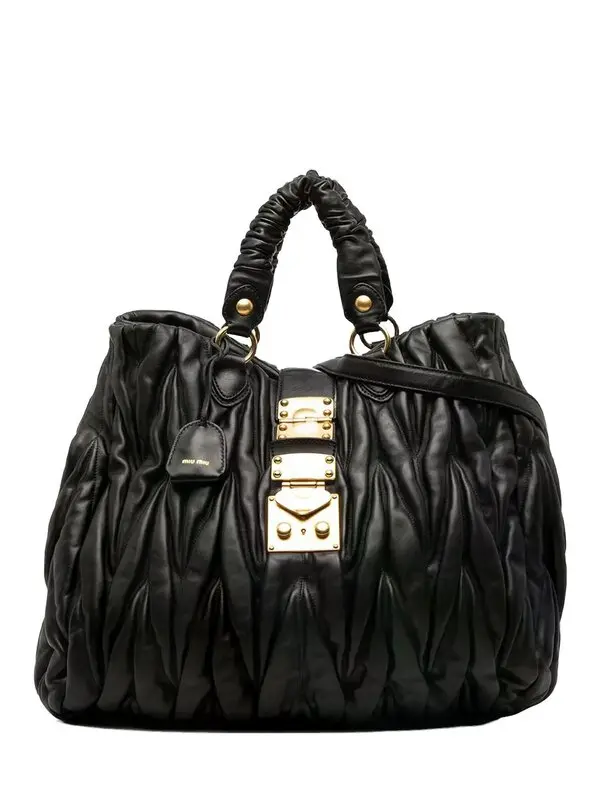 Miu Miu Matelasse Nappa Coffer Satchel - Black