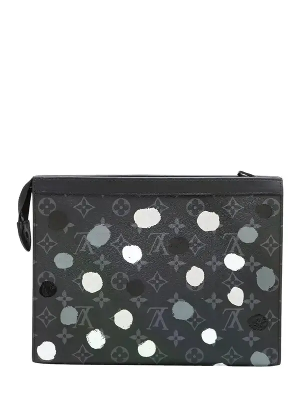 LOUIS VUITTON Yayoi Kusama Monogram Eclipse Pochette Voyage Mm Clutch Bag - Black