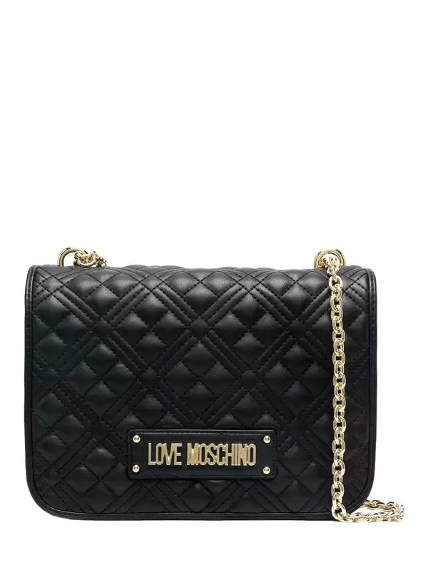 Moschino Quilted Chain Shoulder Bag - Black