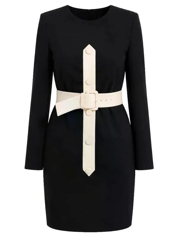 Givenchy Belted Colour-block Mini Dress - Black