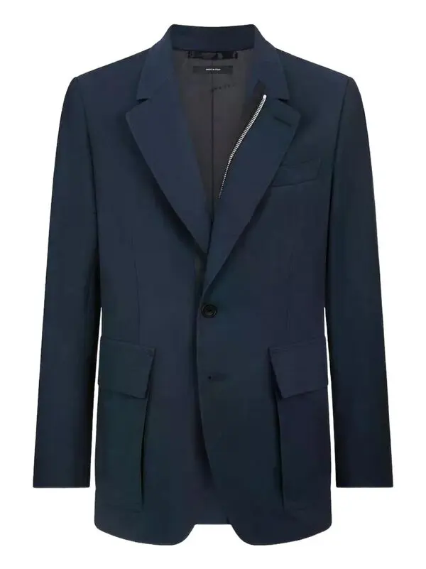 TOM FORD Zip-detail Blazer - Blue