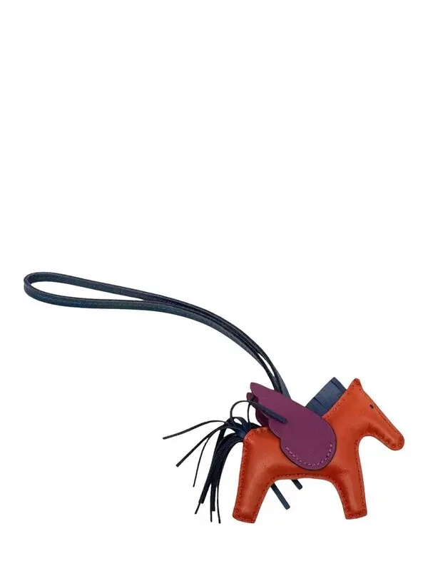 Hermès 2021 Milo Lambskin And Swift Grigri Rodeo Pegase Bag Charm Pm - Orange