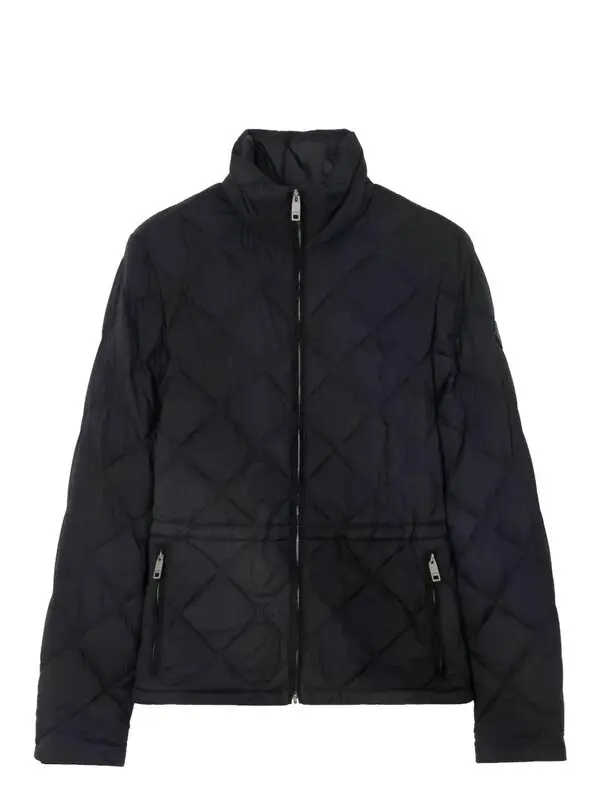 Burberry Quilted Nylon Jacket With Drawcord Waist - Blue