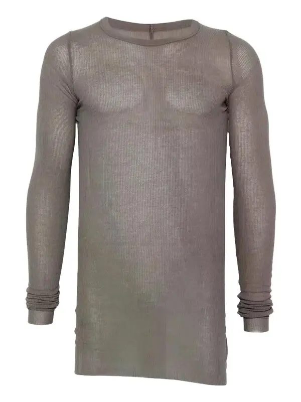 Rick Owens Ribbed-knit Long-sleeve T-shirt - Grey